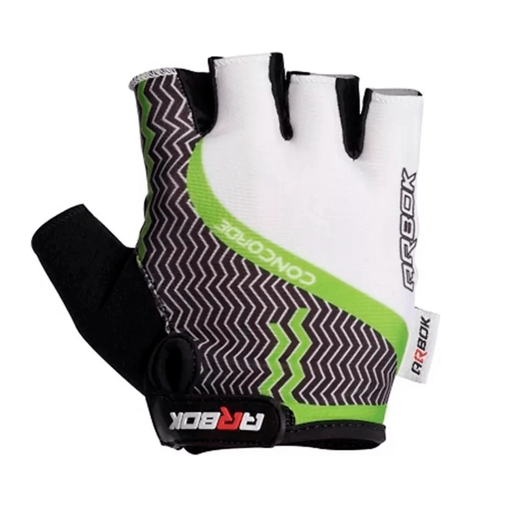 Luva Arbok Dedo Curto Concorde Cinza/Preto e Verde C/Velcro - Galego Bike
